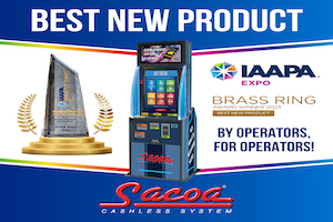 Coin-op amusements news | Sacoa win IAAPA Brass Ring Award | InterGame